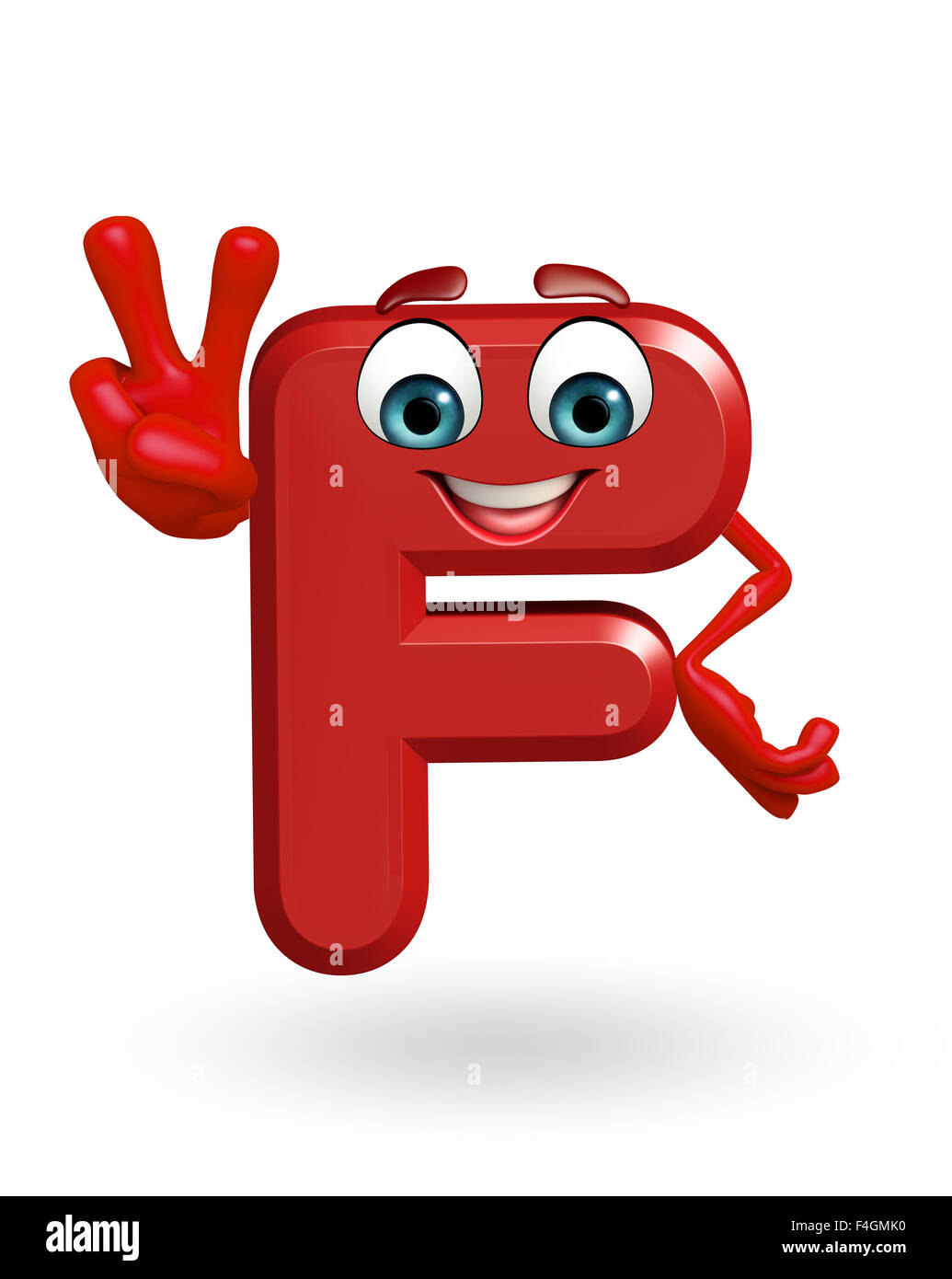 3d rendered illustration of alphabet F Cartoon Character Stock Photo ...