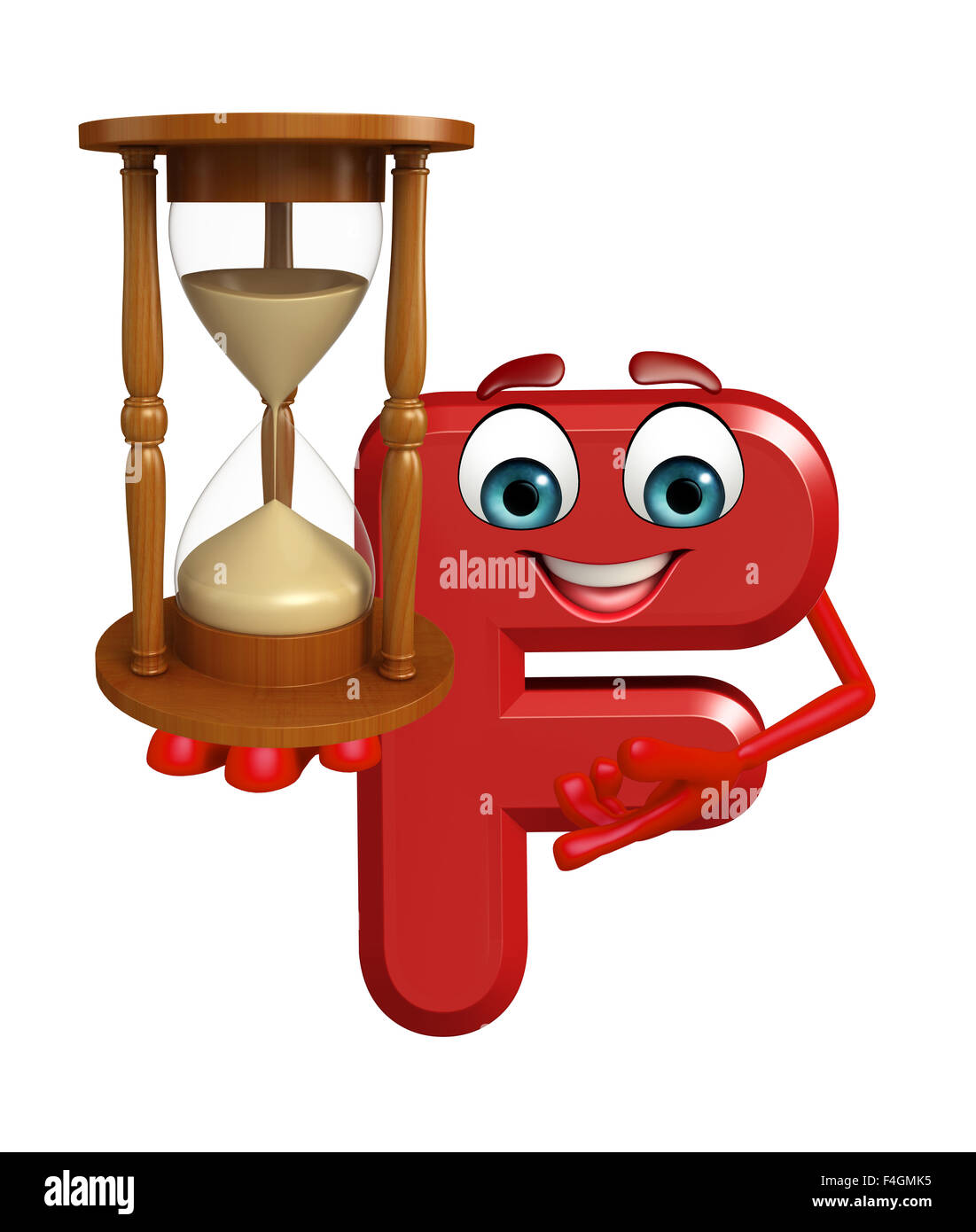 3d rendered illustration of alphabet F Cartoon Character with sand ...