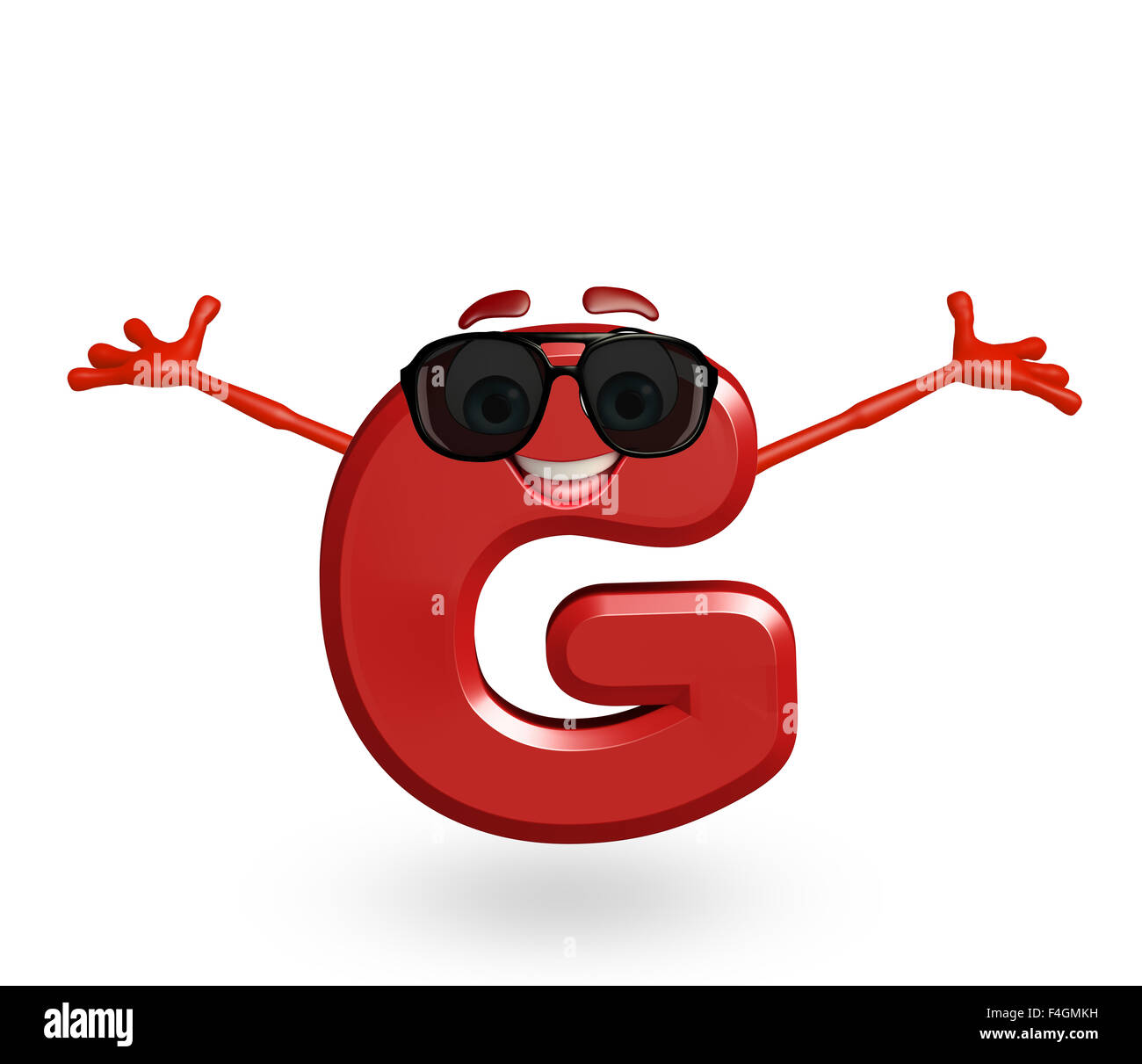 3d rendered illustration of alphabet G Cartoon Character with goggles ...