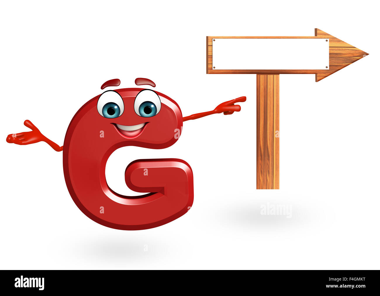 3d rendered illustration of alphabet G Cartoon Character with arrow ...