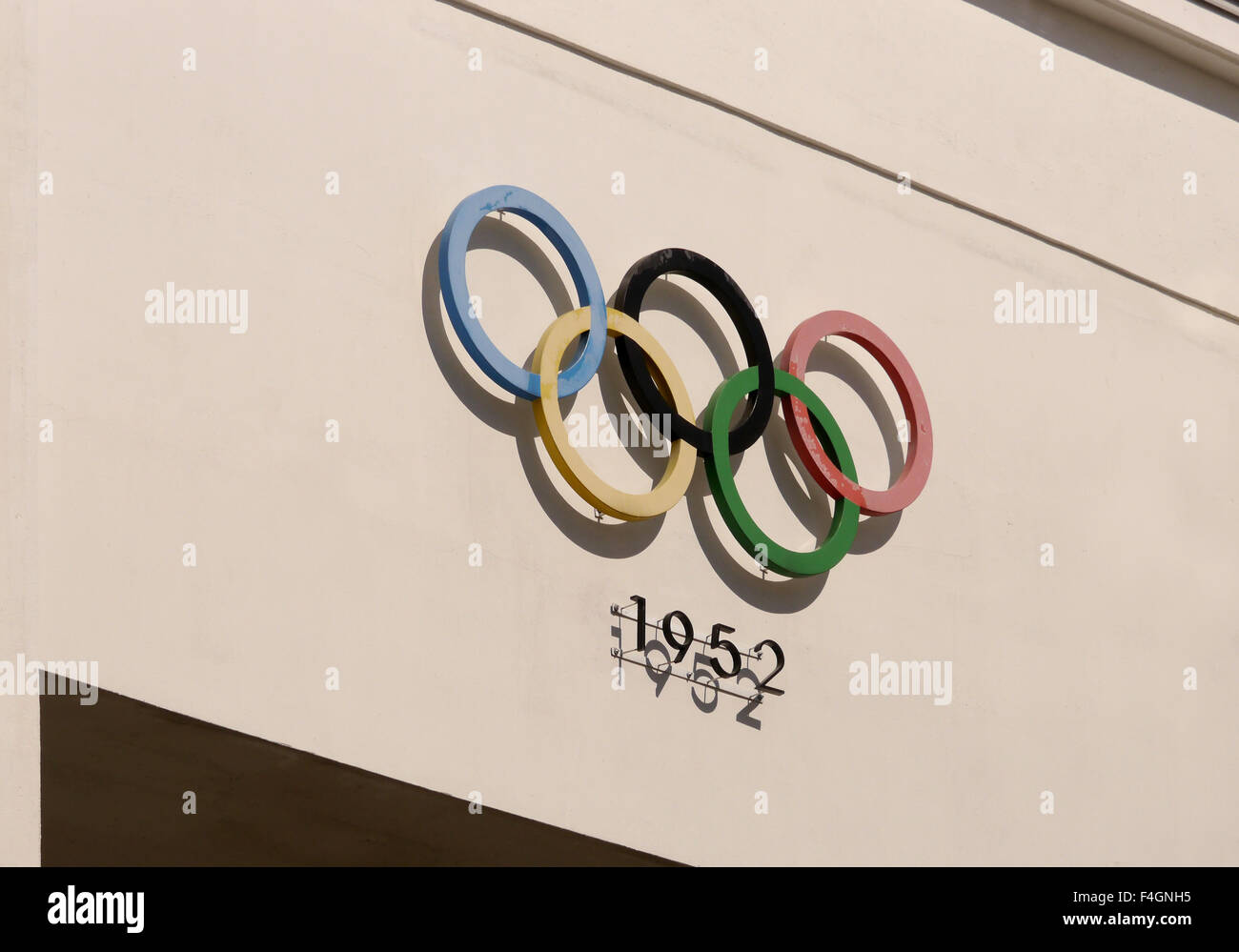 Logo outside the 1952 Olympic Park in Helsinki, Finland Stock Photo - Alamy