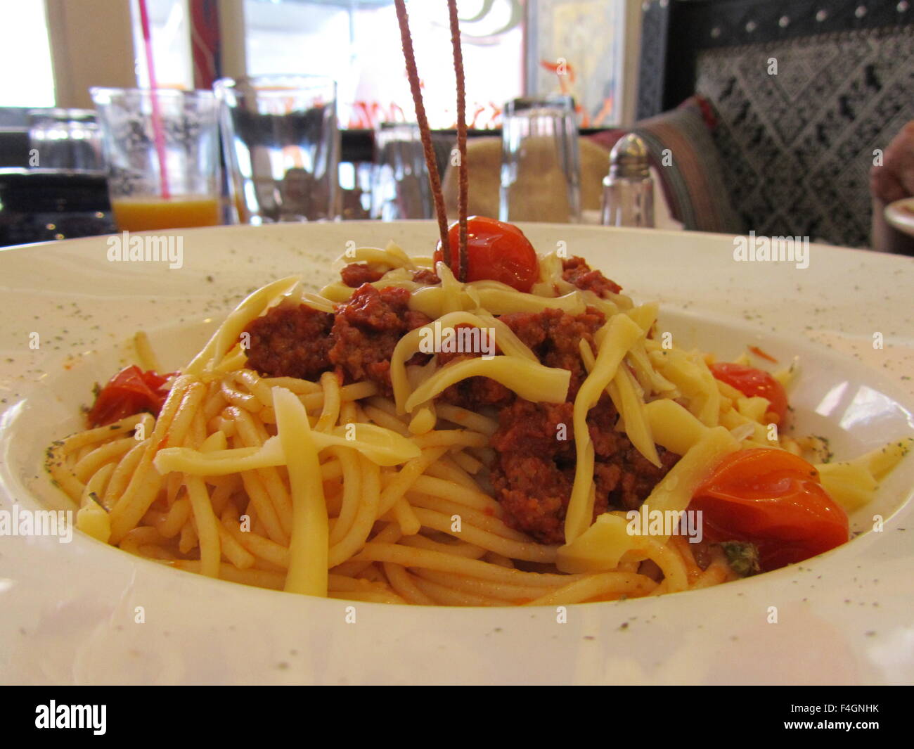 Spaghetti bolognese in Marrakesh, Morocco Stock Photo - Alamy