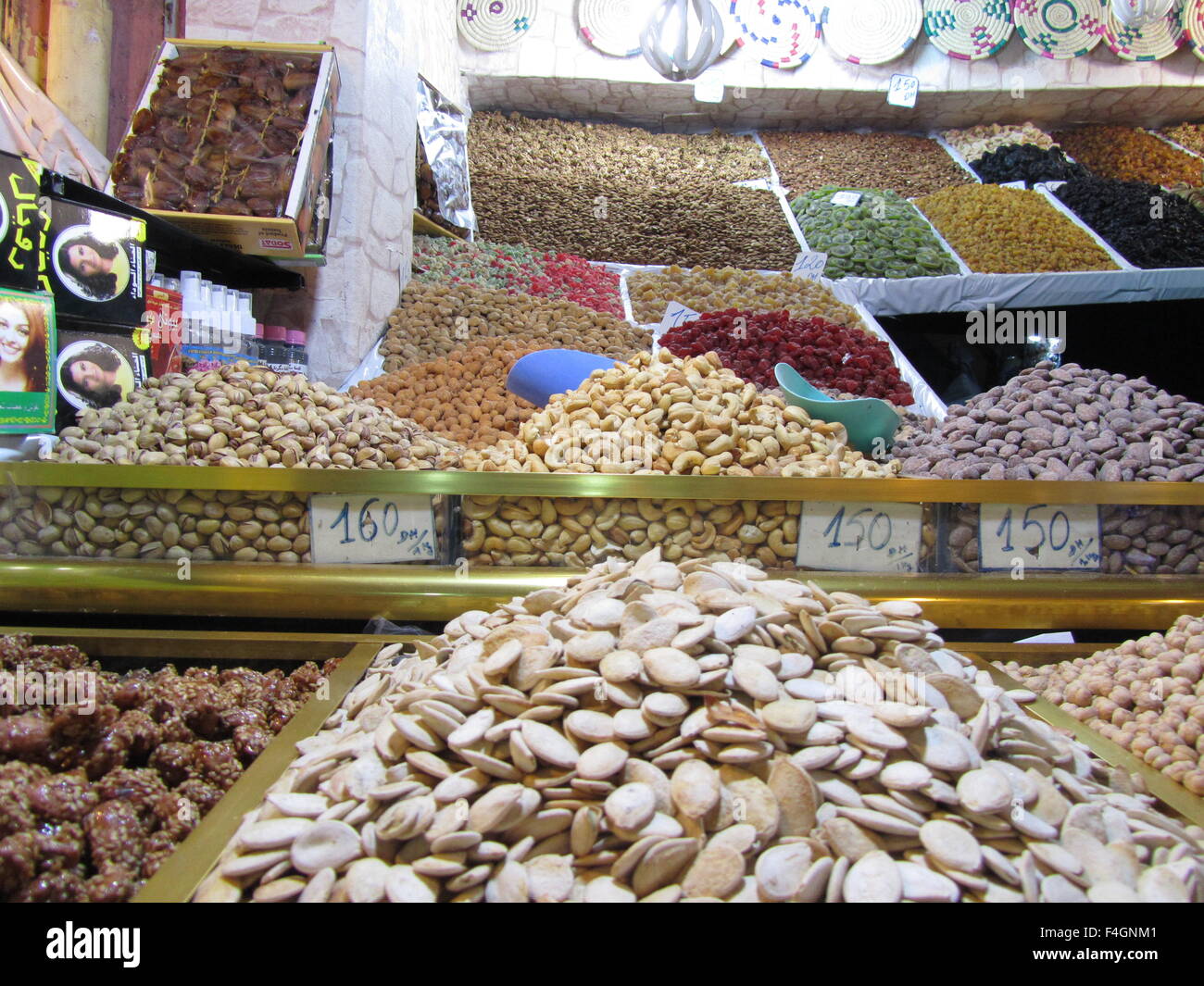 nuts and dry fruits in souk of Marrakech, Morocco Stock Photo - Alamy