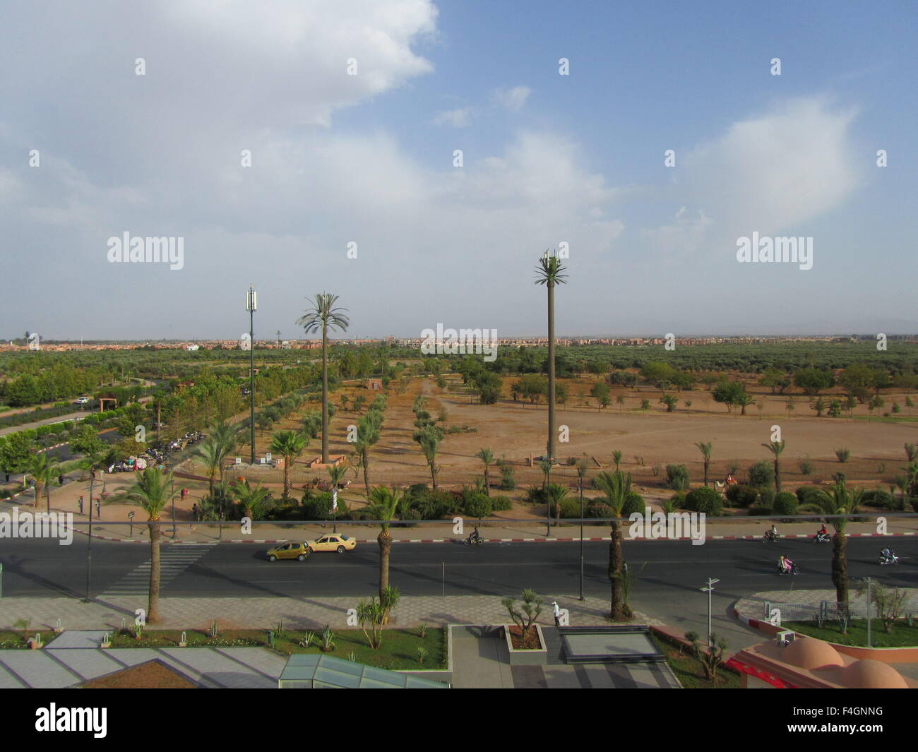 City view of Marrakech, Morocco, Aerial view of Marrakesh skyline Stock ...