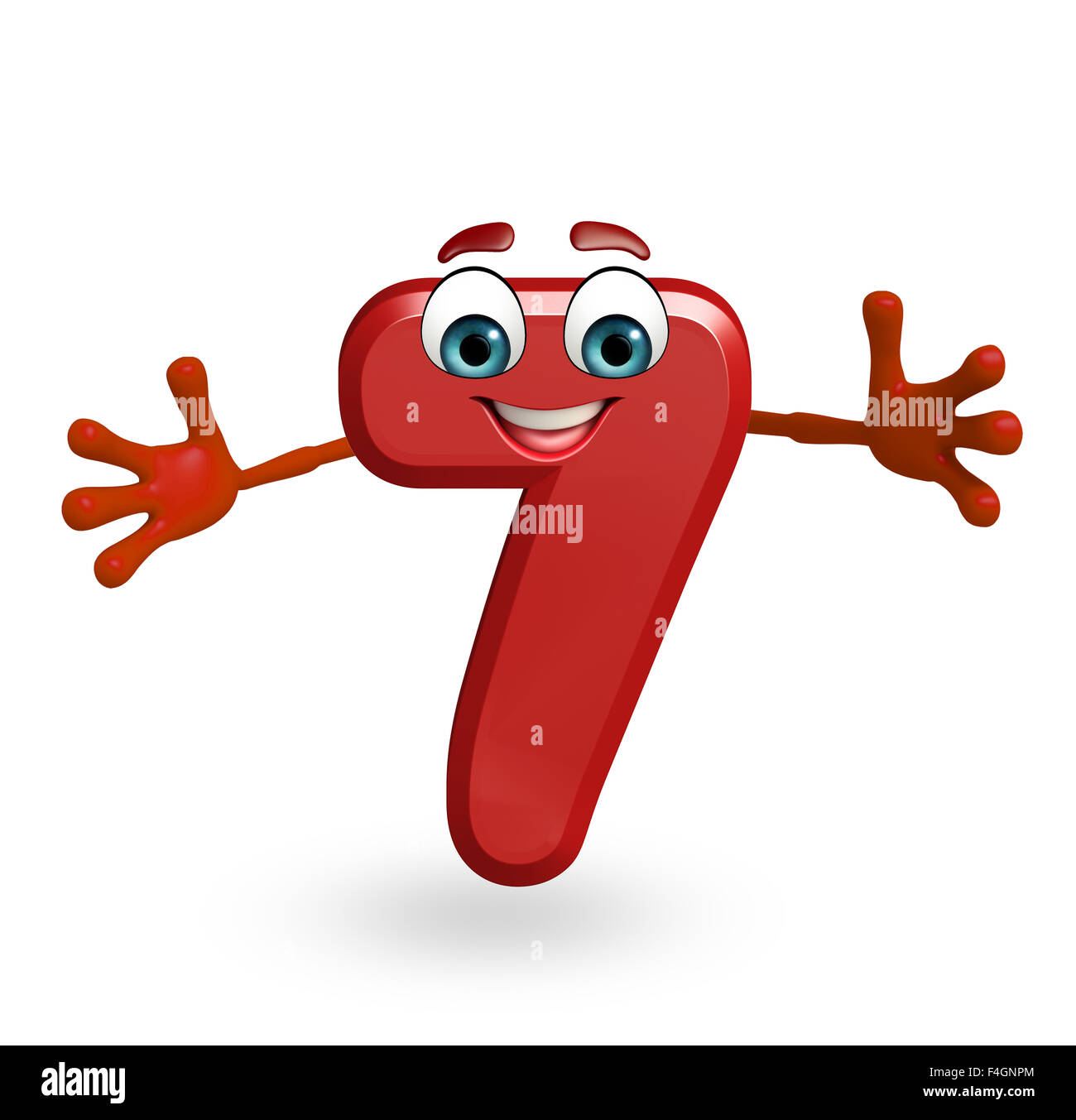 3d rendered illustration of cartoon character of seven digit Stock ...