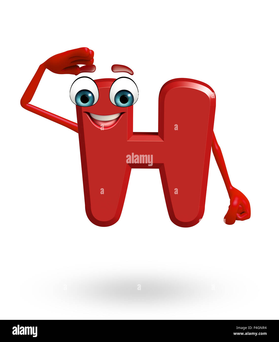 3d rendered illustration of alphabet H Cartoon Character Stock Photo ...