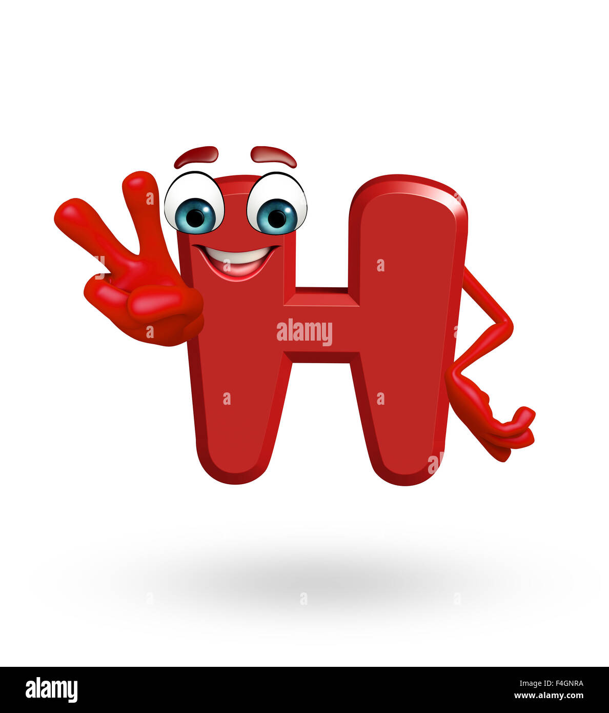 3d rendered illustration of alphabet H Cartoon Character Stock Photo ...