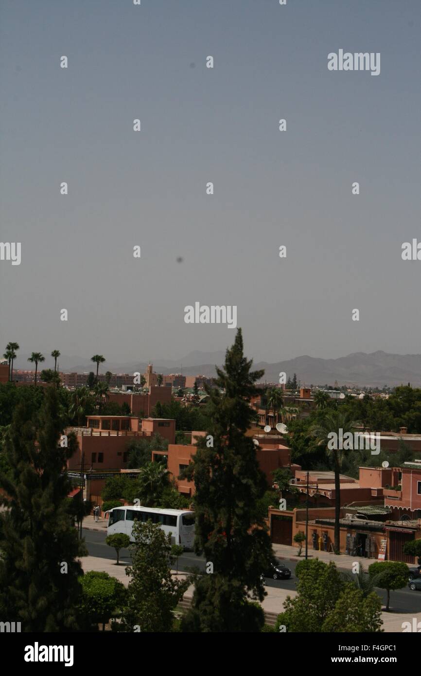 City view of Marrakech, Morocco, Aerial view of Marrakesh skyline Stock ...