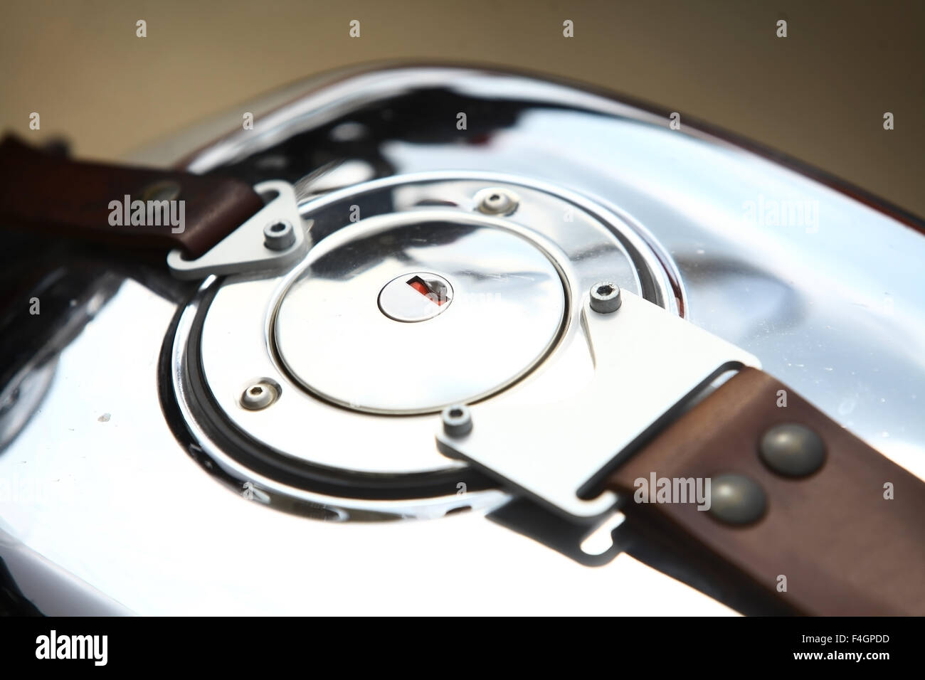 Close-up shot of a motorcycle tank cap Stock Photo - Alamy