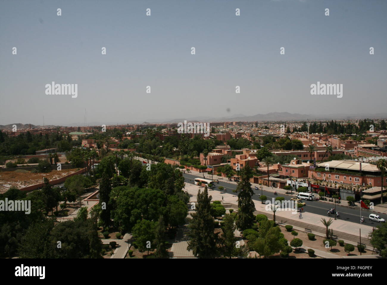 City view of Marrakech, Morocco, Aerial view of Marrakesh skyline Stock ...