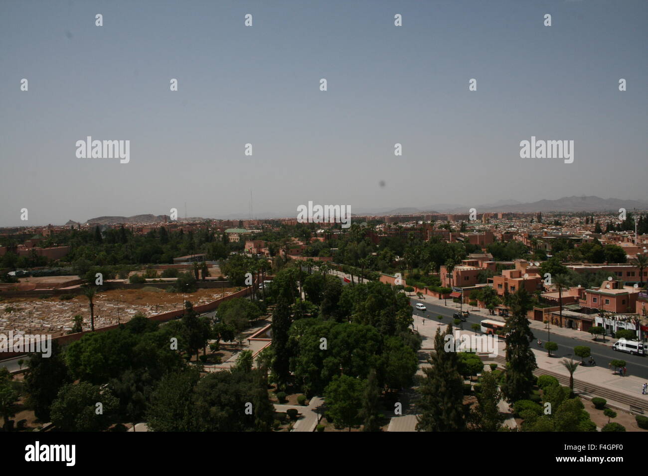 City view of Marrakech, Morocco, Aerial view of Marrakesh skyline Stock ...