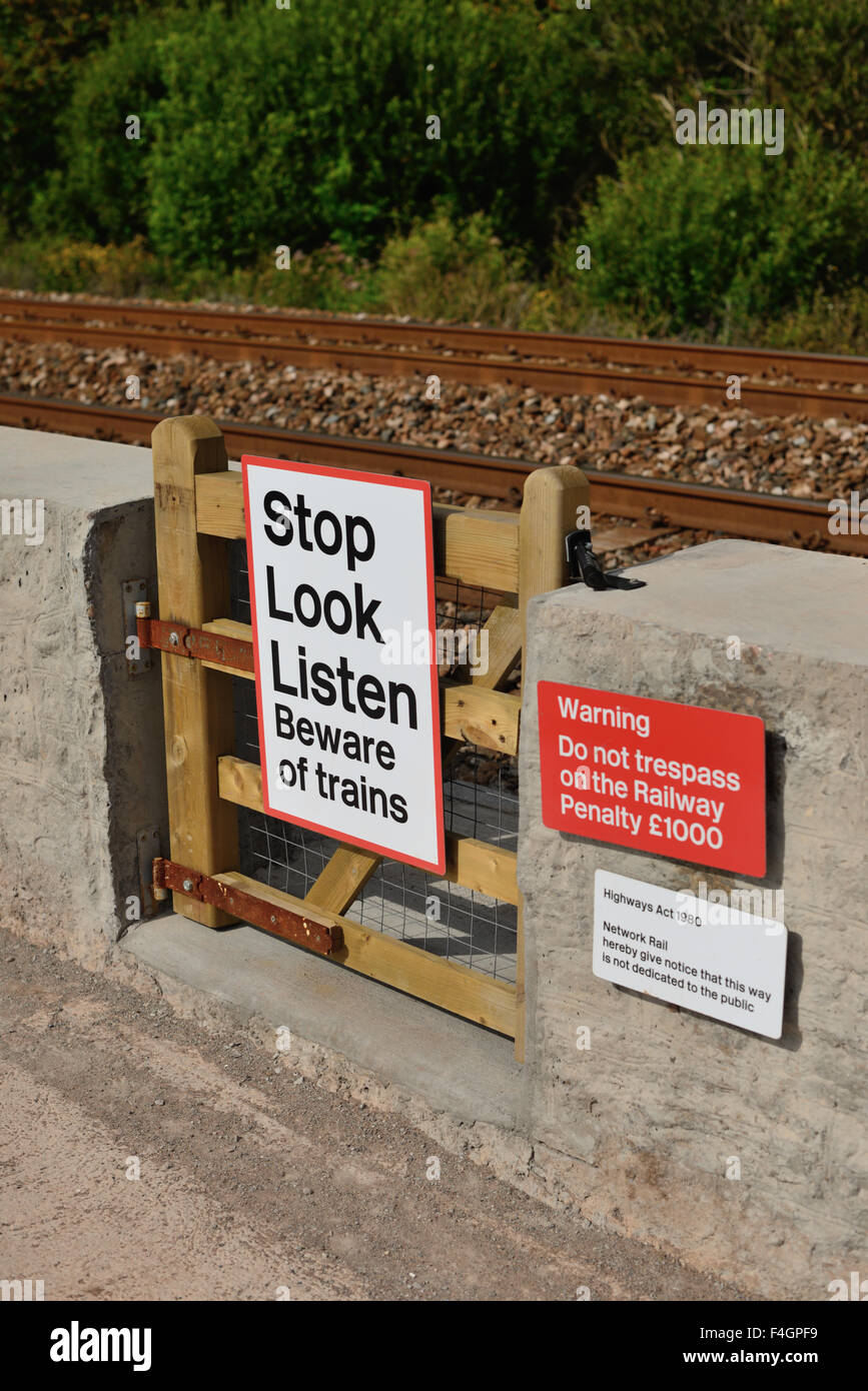 Trespass Railway Warning Sign High Resolution Stock Photography and ...