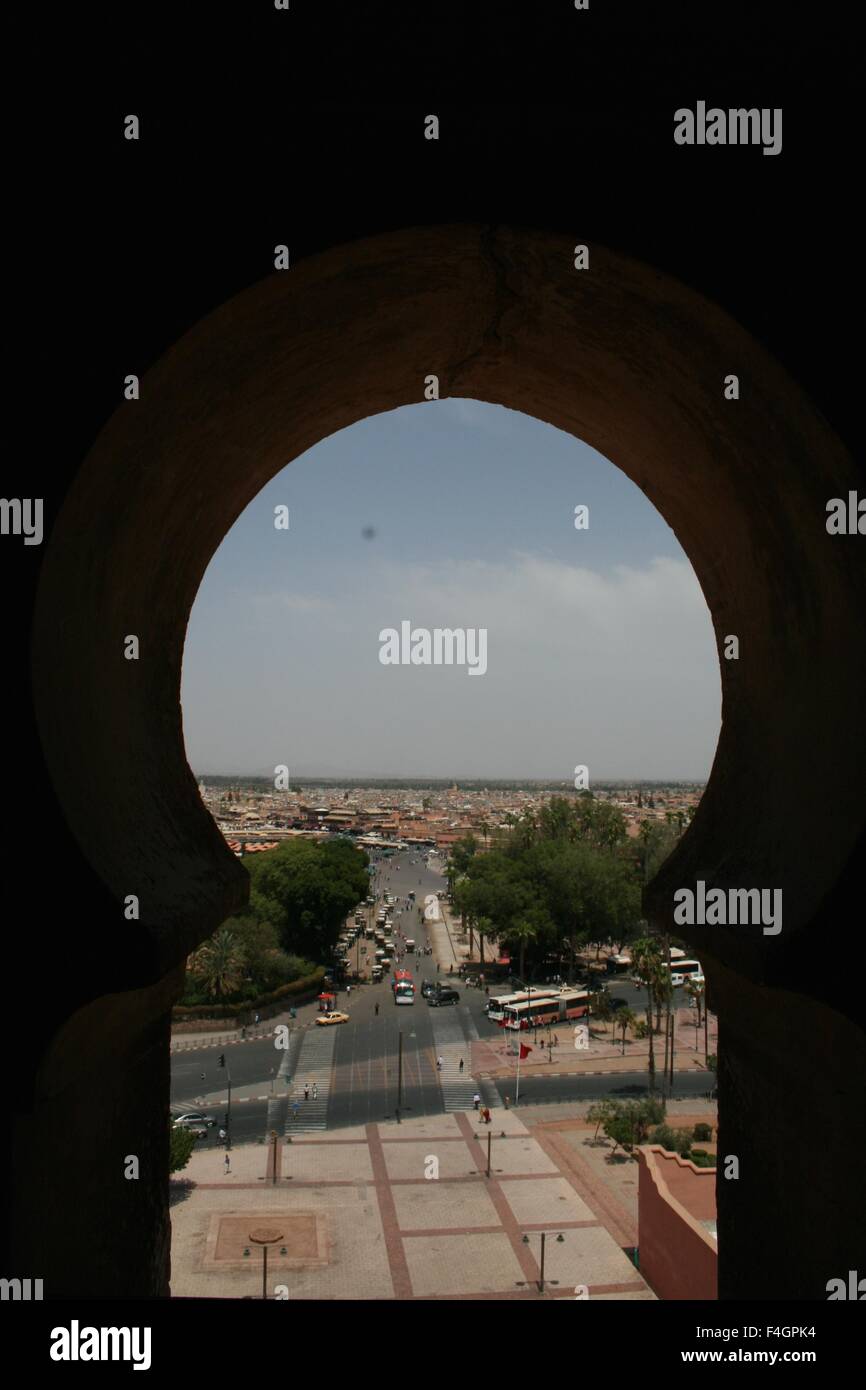 City view of Marrakech, Morocco, Aerial view of Marrakesh skyline Stock ...