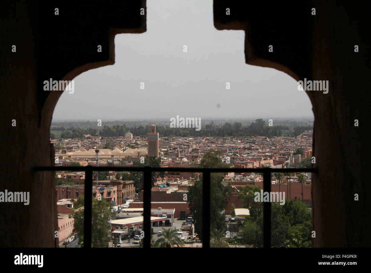City view of Marrakech, Morocco, Aerial view of Marrakesh skyline from ...