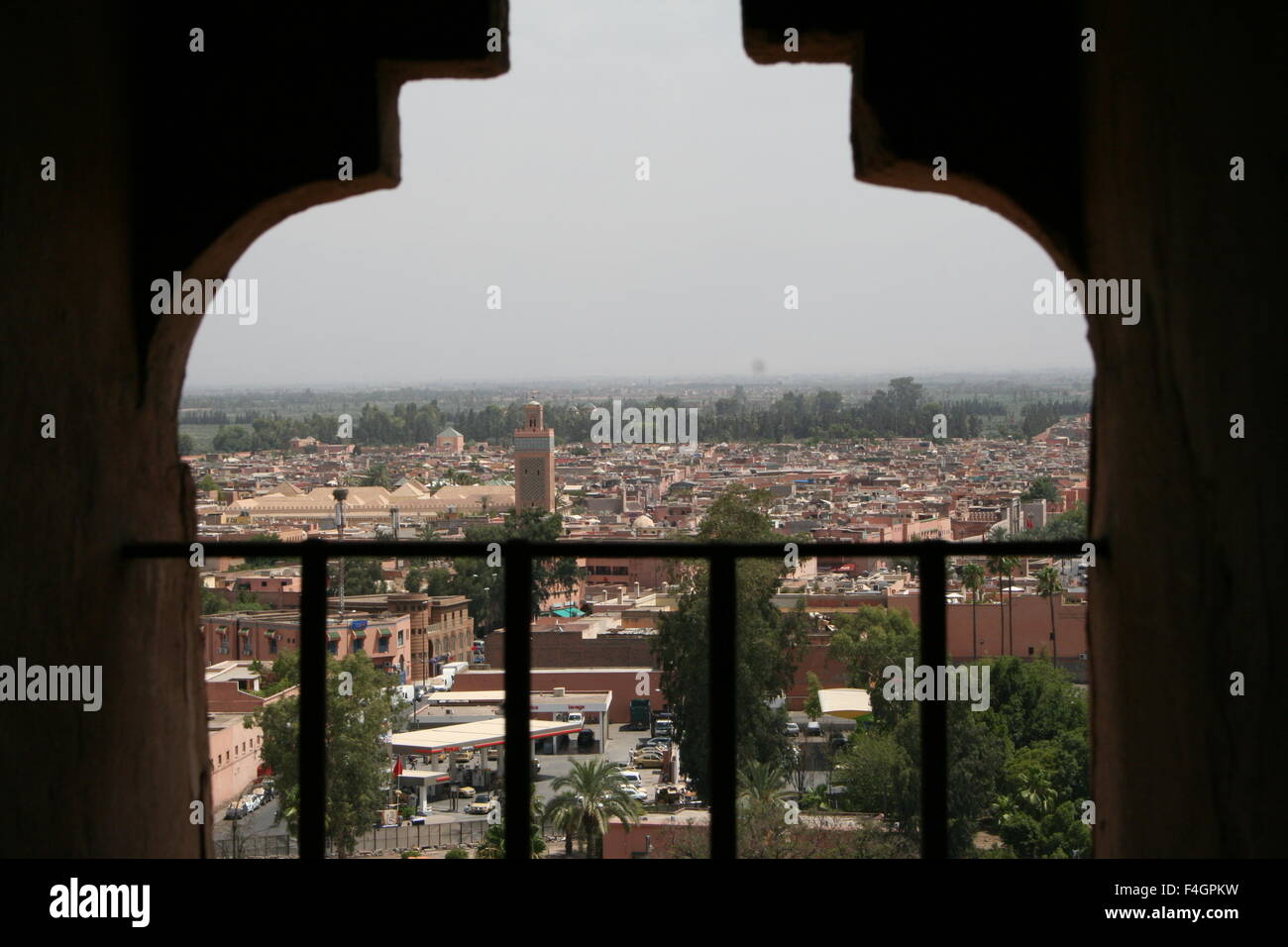 City view of Marrakech, Morocco, Aerial view of Marrakesh skyline from ...