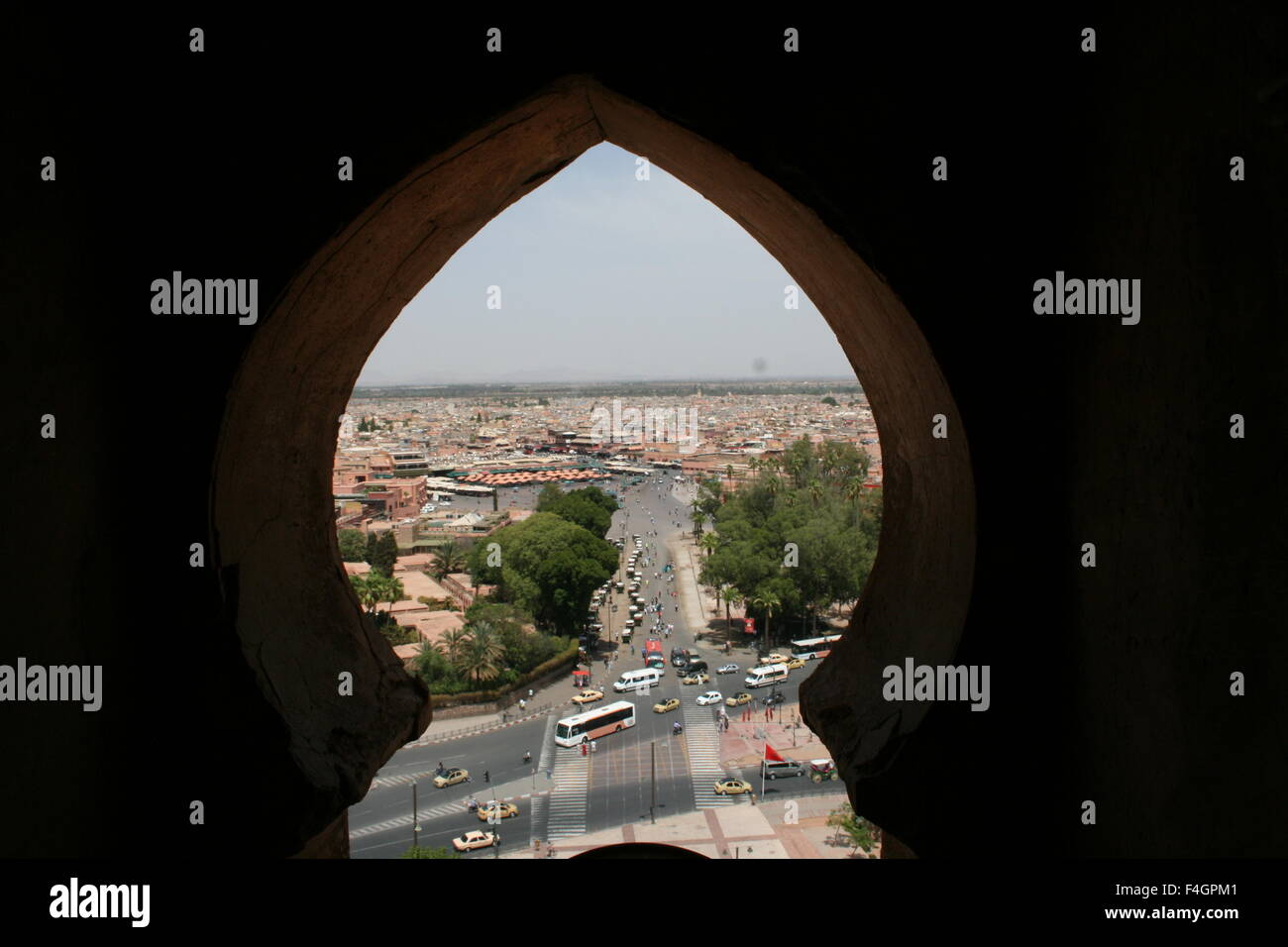 City view of Marrakech, Morocco, Aerial view of Marrakesh skyline from ...