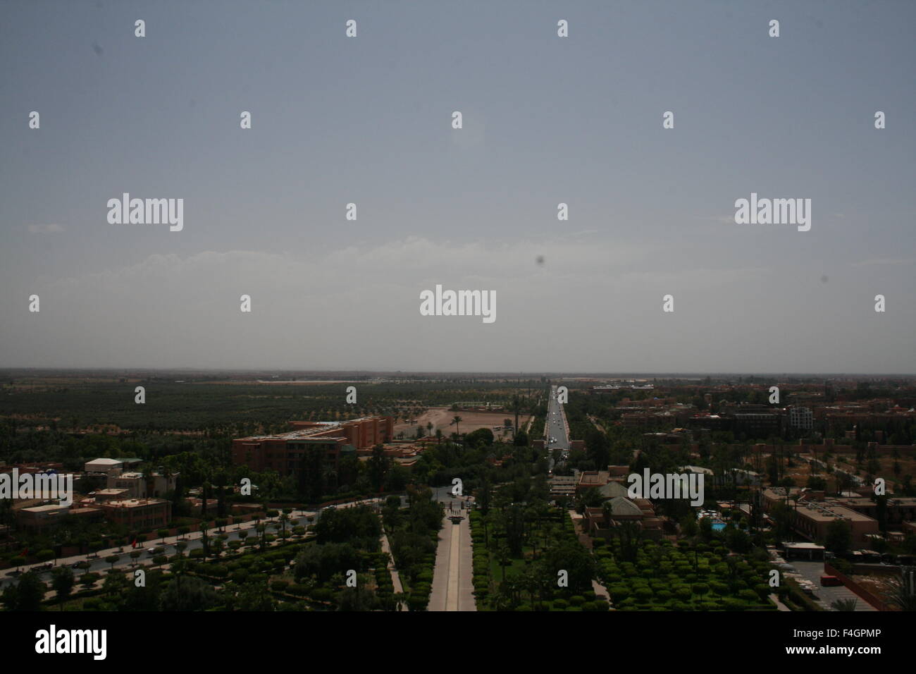 City view of Marrakech, Morocco, Aerial view of Marrakesh skyline from ...