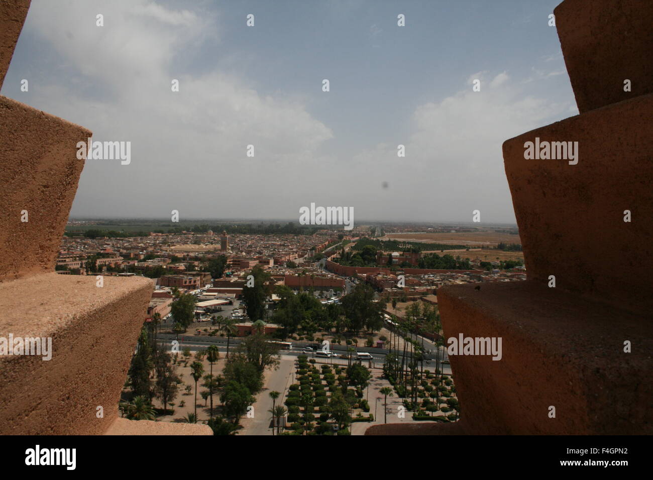 City view of Marrakech, Morocco, Aerial view of Marrakesh skyline from ...