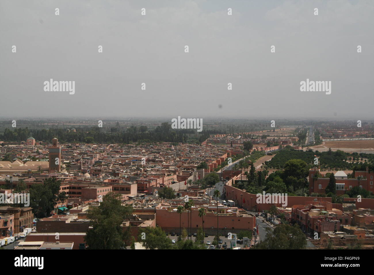 City view of Marrakech, Morocco, Aerial view of Marrakesh skyline from ...
