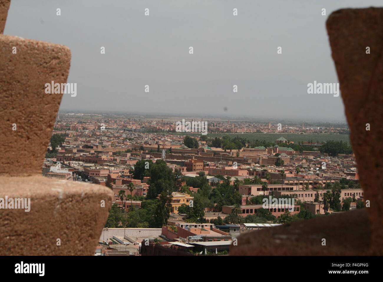 City view of Marrakech, Morocco, Aerial view of Marrakesh skyline from ...