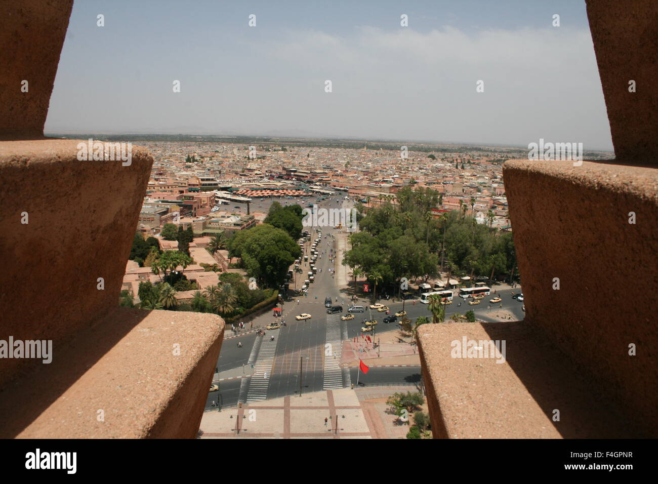 City view of Marrakech, Morocco, Aerial view of Marrakesh skyline on ...