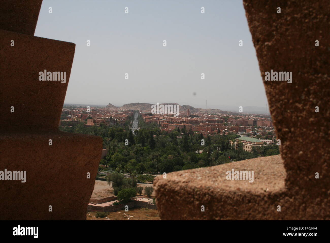 City view of Marrakech, Morocco, Aerial view of Marrakesh skyline from ...