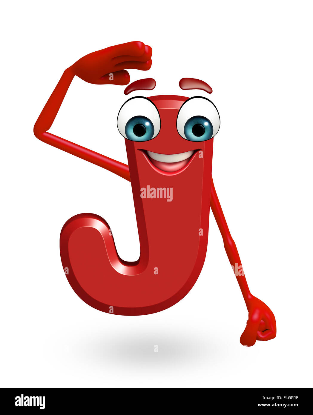 3d rendered illustration of alphabet J Cartoon Character Stock Photo ...
