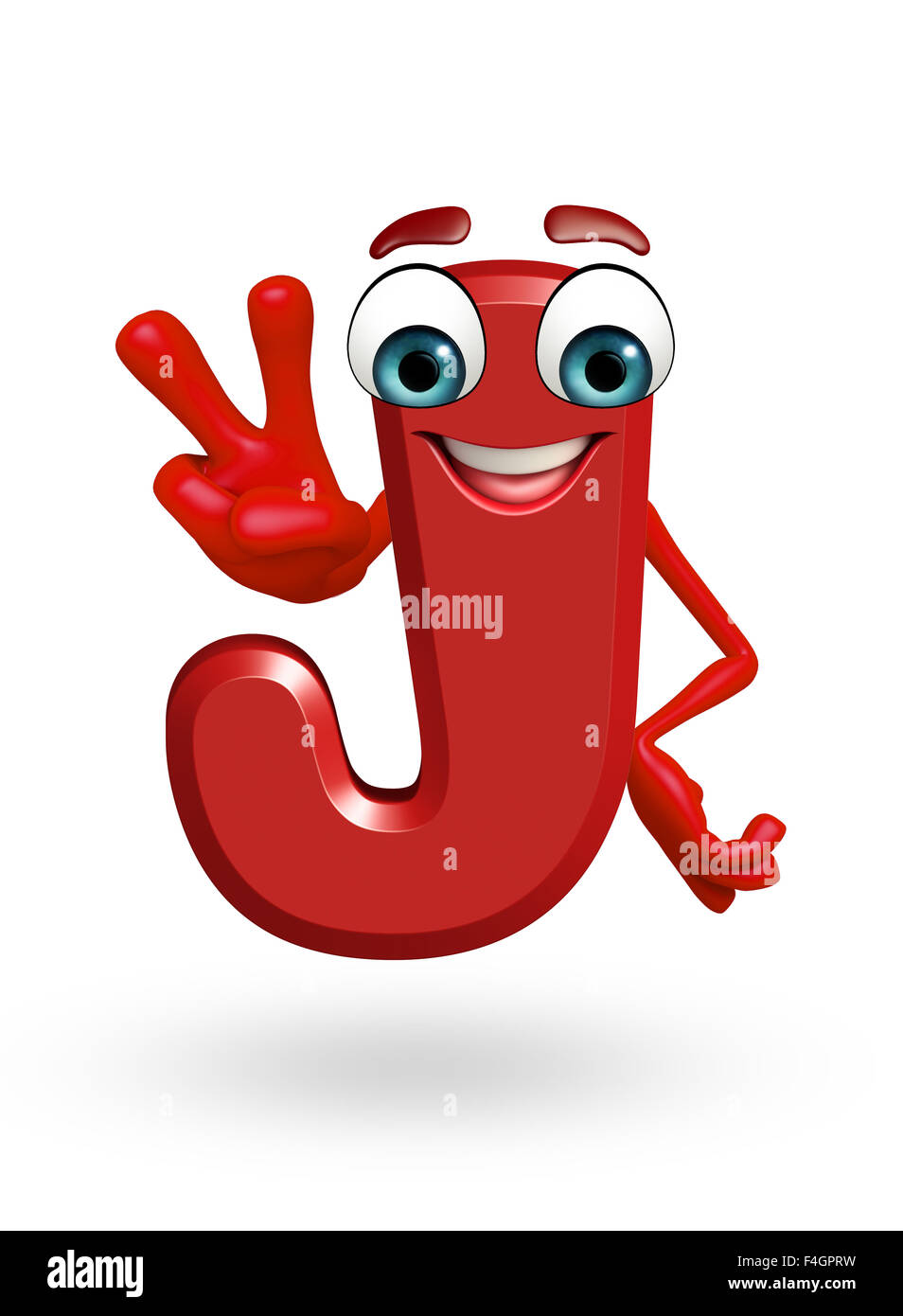 3d rendered illustration of alphabet J Cartoon Character Stock Photo ...