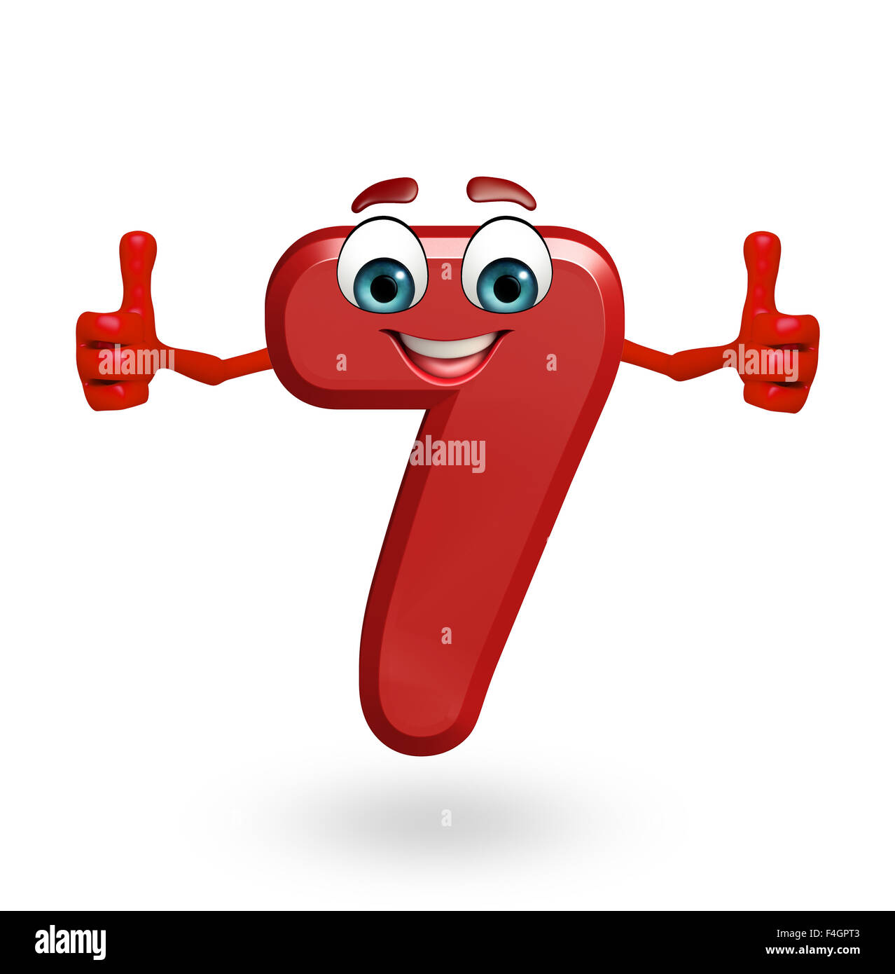 3d rendered illustration of cartoon character of seven digit Stock ...