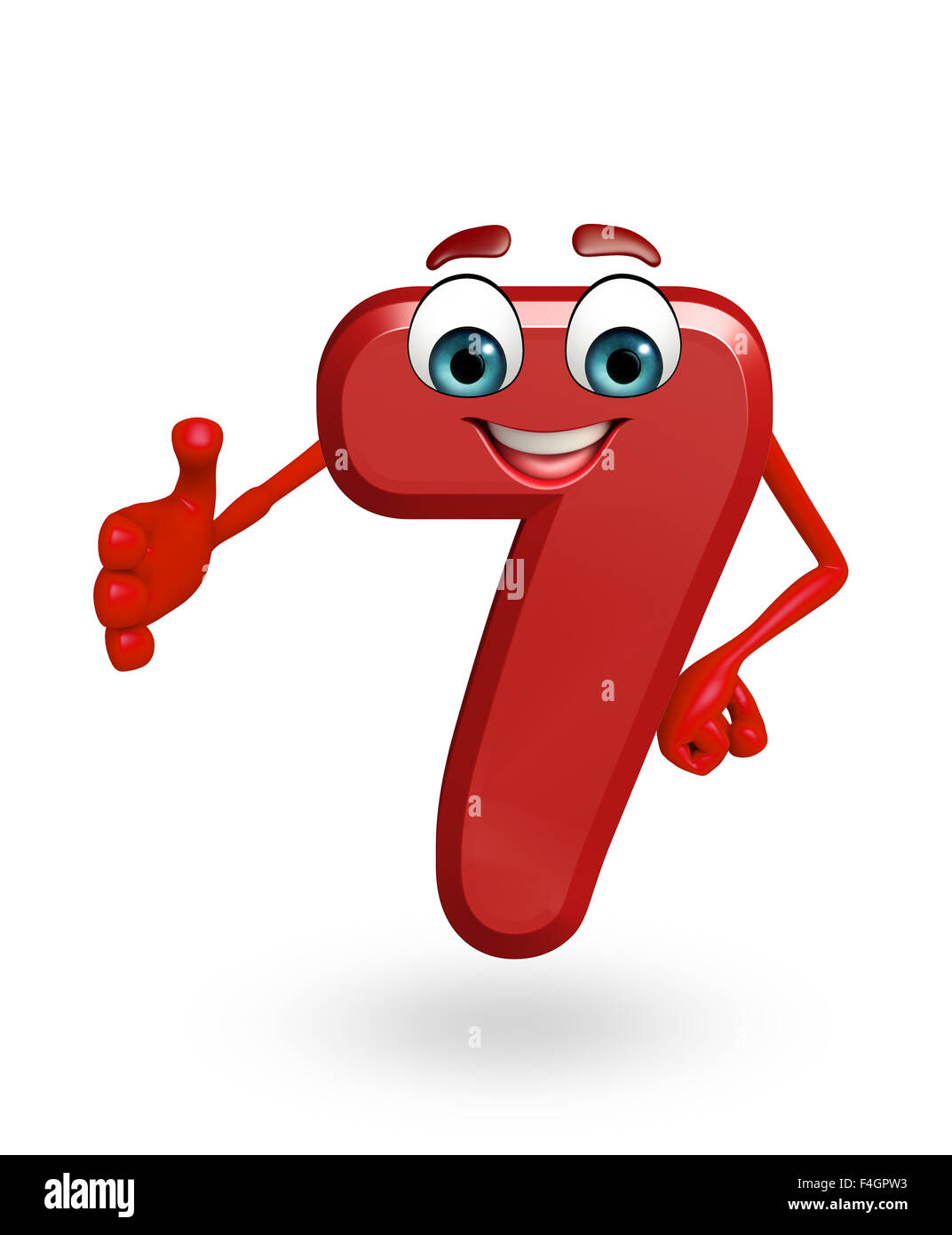 3d rendered illustration of cartoon character of seven digit Stock ...