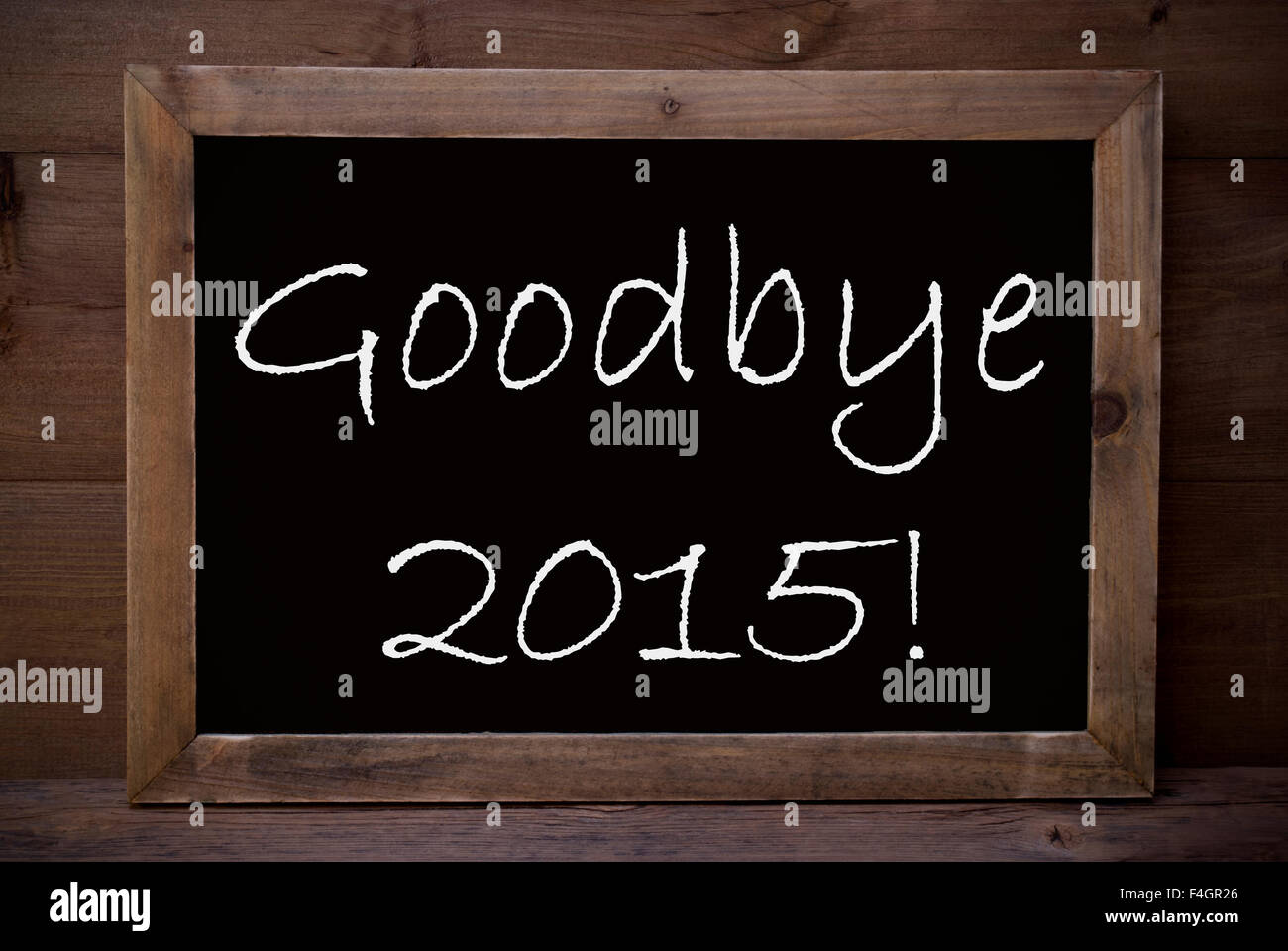 Chalkboard With Goodbye 2015 Stock Photo - Alamy
