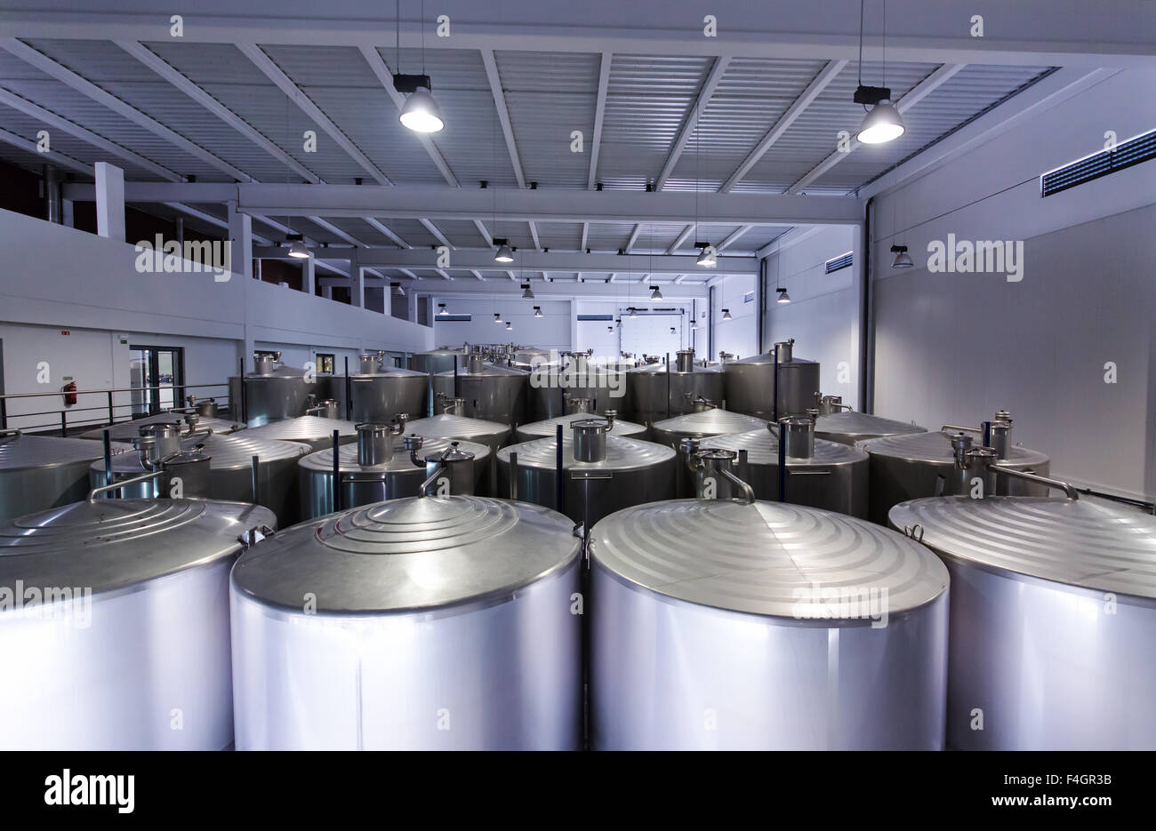 Stainless Steel Vats for Fermentation Wine in Factory Stock Photo - Alamy