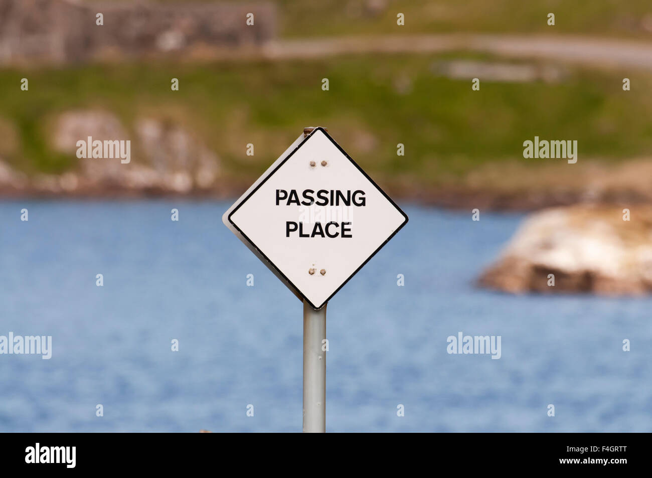 Passing place sign Stock Photo - Alamy