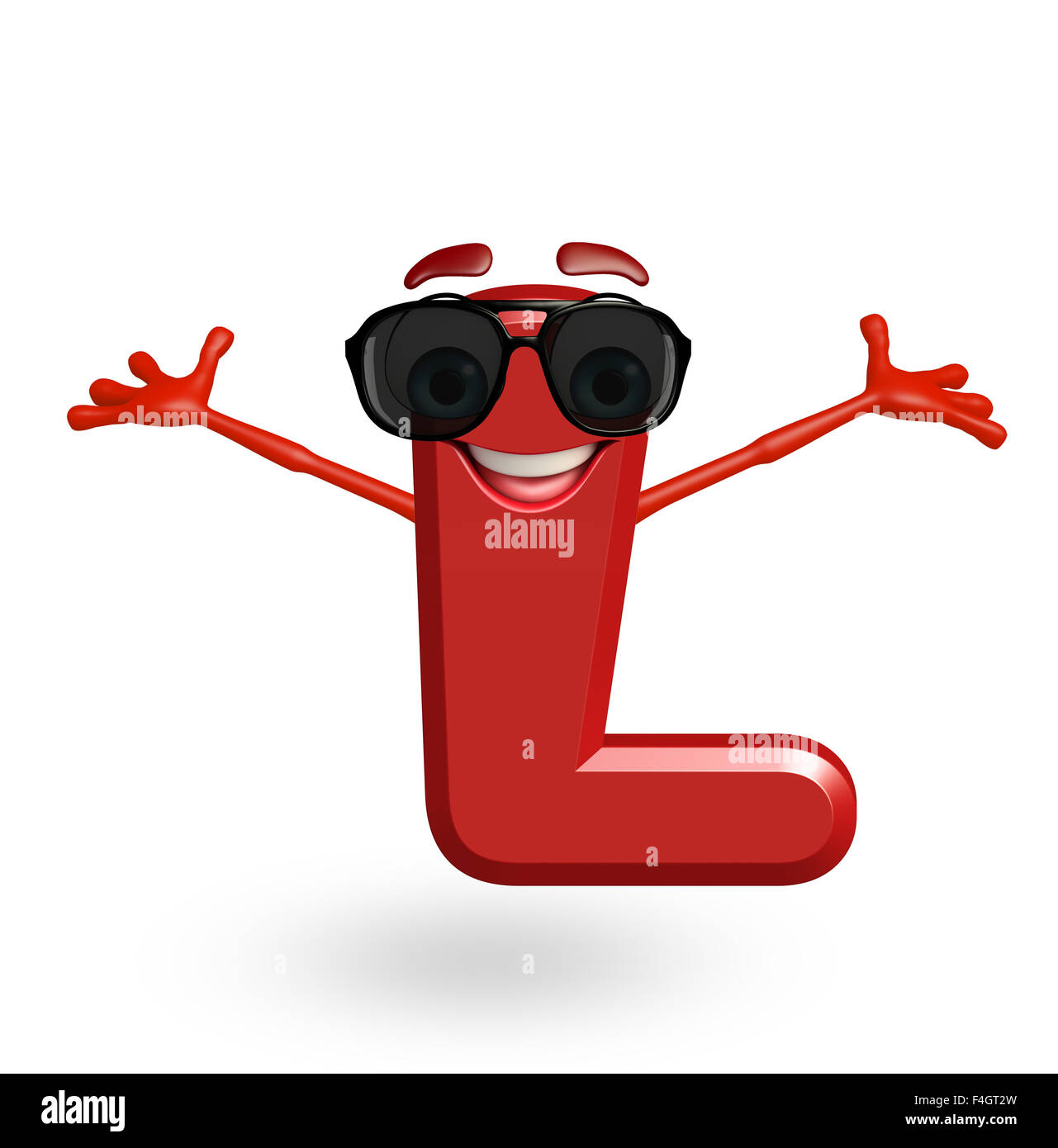 3d rendered illustration of alphabet L Cartoon Character with goggles ...
