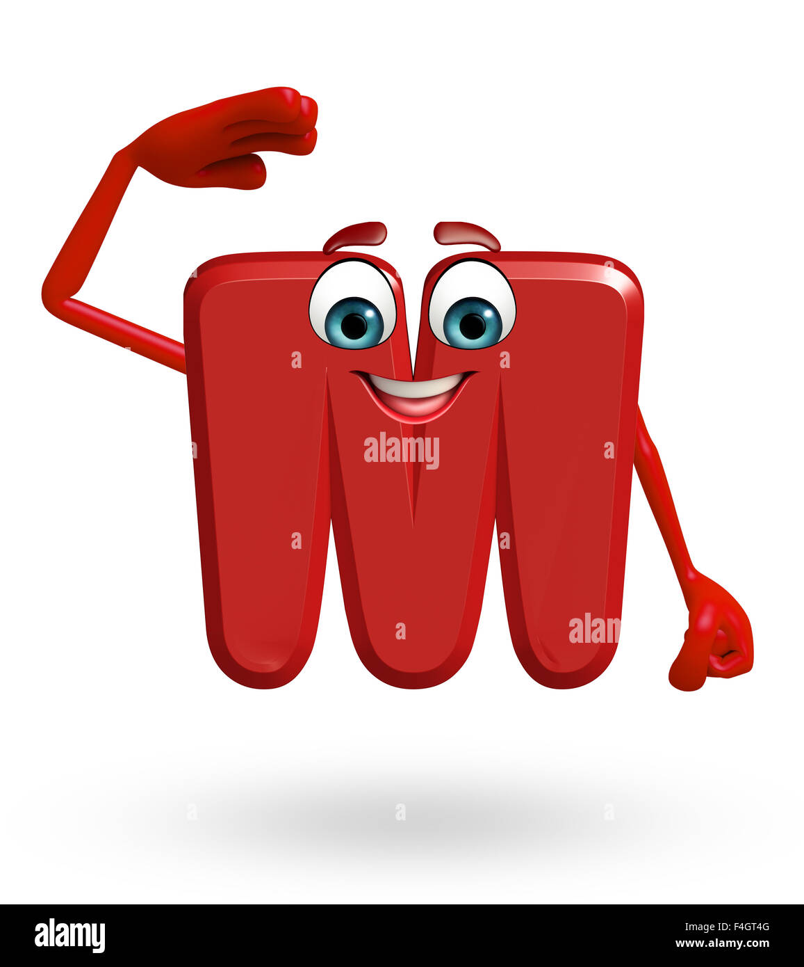 3d rendered illustration of alphabet M Cartoon Character Stock Photo ...