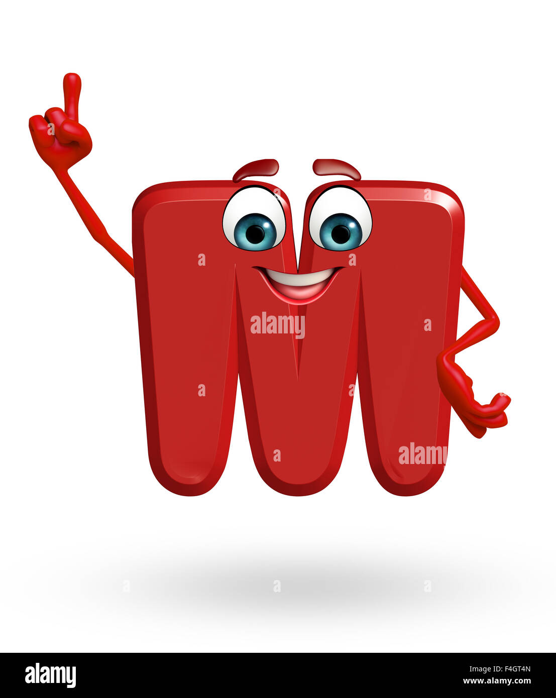 3d rendered illustration of alphabet M Cartoon Character Stock Photo ...