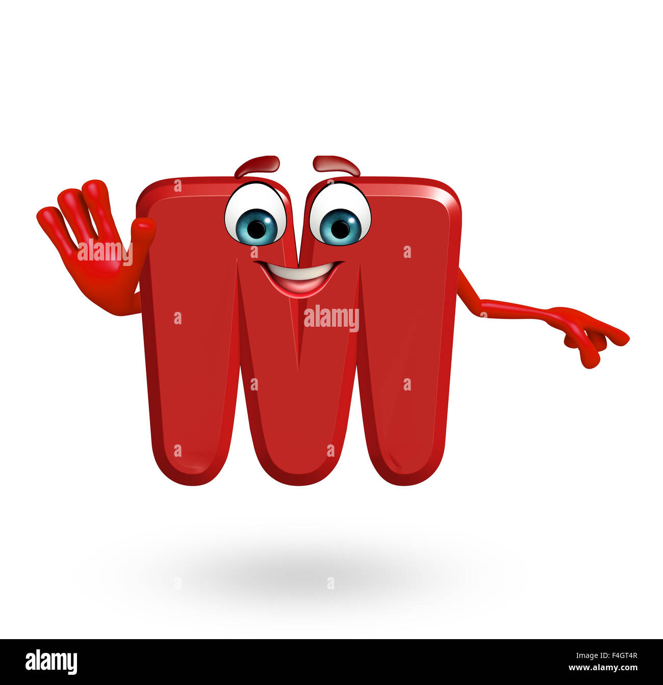 3d rendered illustration of alphabet M Cartoon Character Stock Photo ...