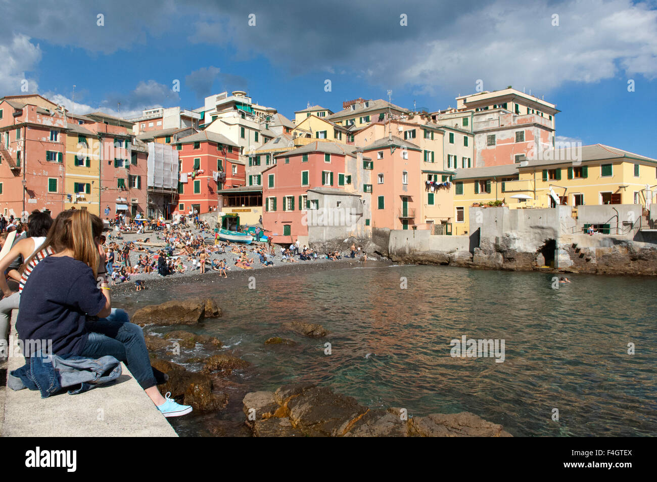 Boccadasse, fishing village and suburb of Genoa, Riviera, Liguria ...