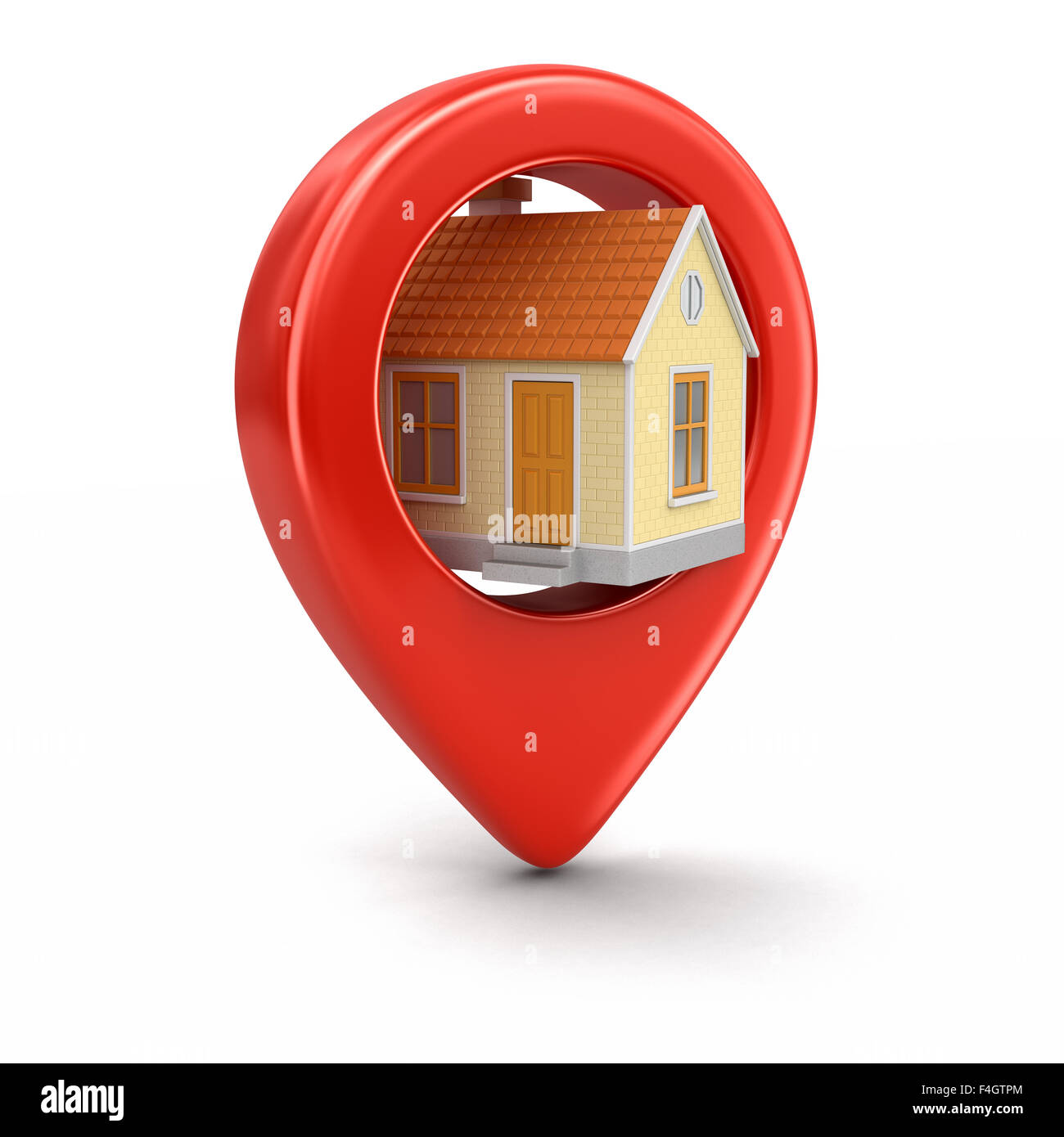 Pointer with house. Image with clipping path Stock Photo - Alamy