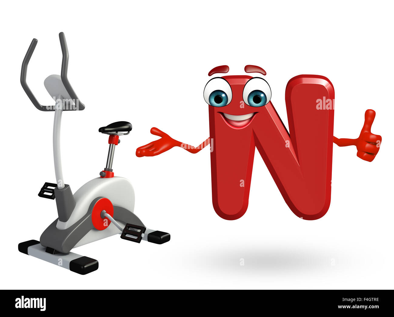 3d rendered illustration of alphabet N Cartoon Character with ...