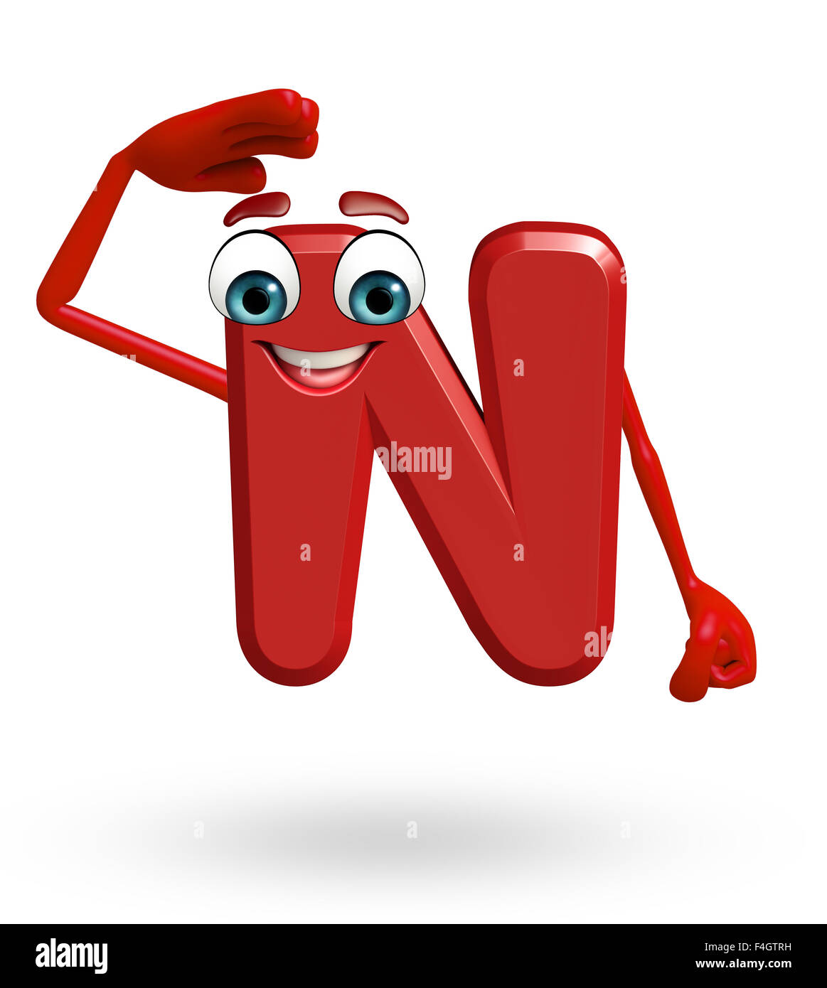 3d rendered illustration of alphabet N Cartoon Character Stock Photo ...