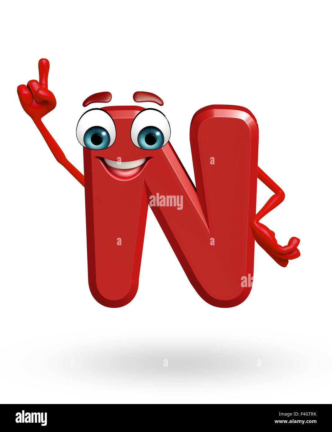 3d rendered illustration of alphabet N Cartoon Character Stock Photo ...