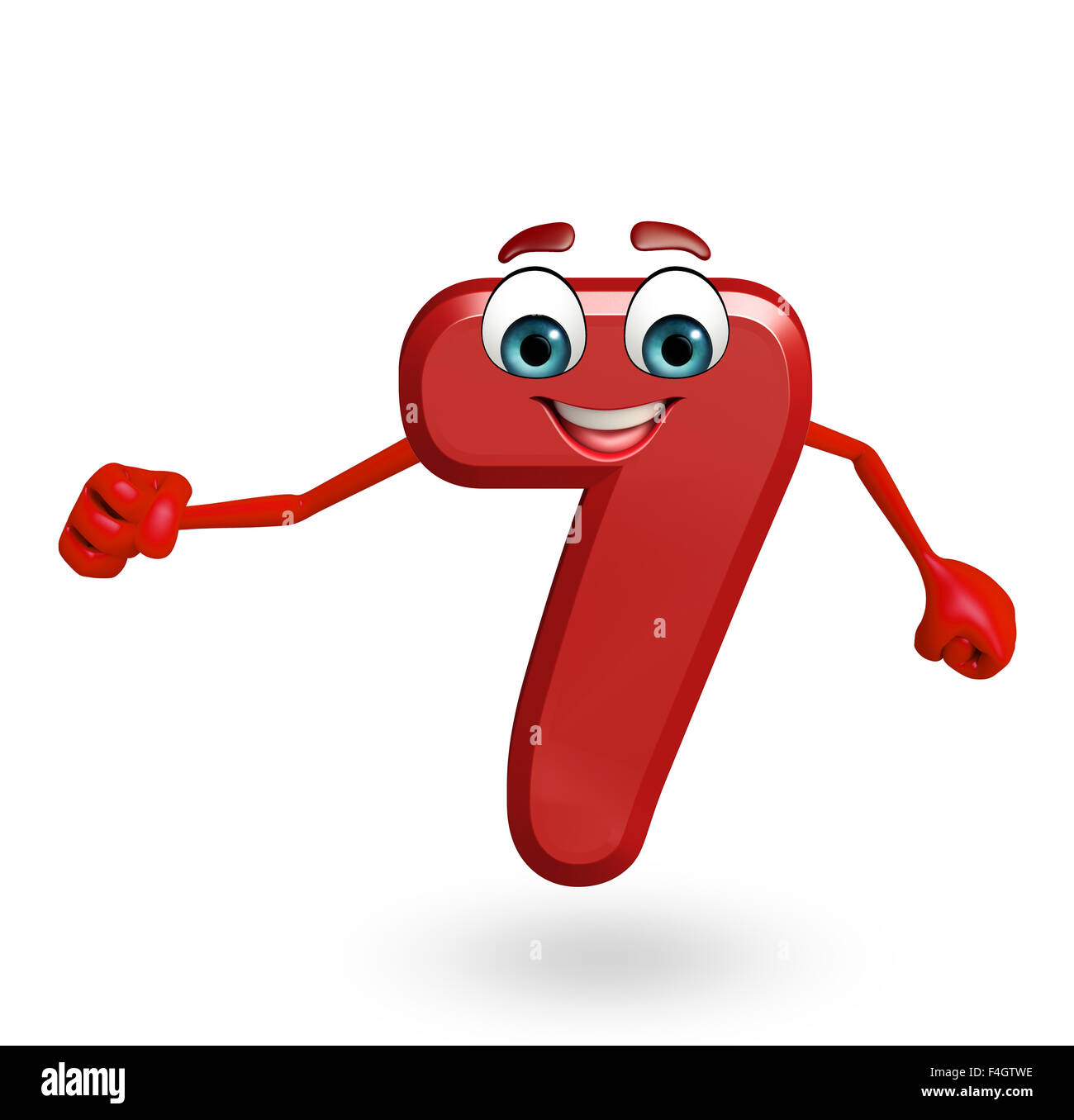 3d rendered illustration of cartoon character of seven digit Stock ...