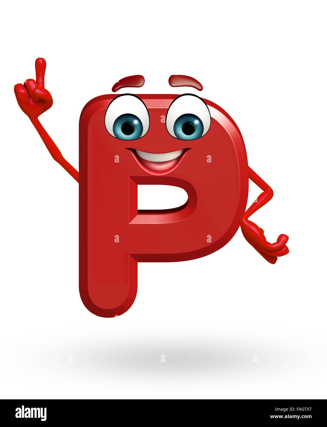 3d rendered illustration of alphabet P Cartoon Character Stock Photo ...