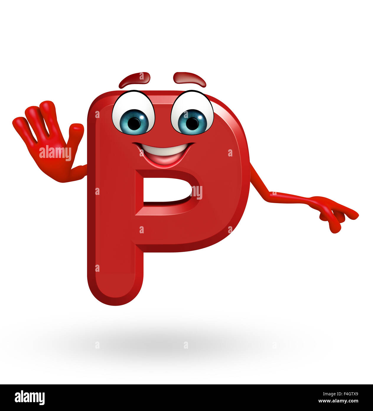 3d rendered illustration of alphabet P Cartoon Character Stock Photo ...