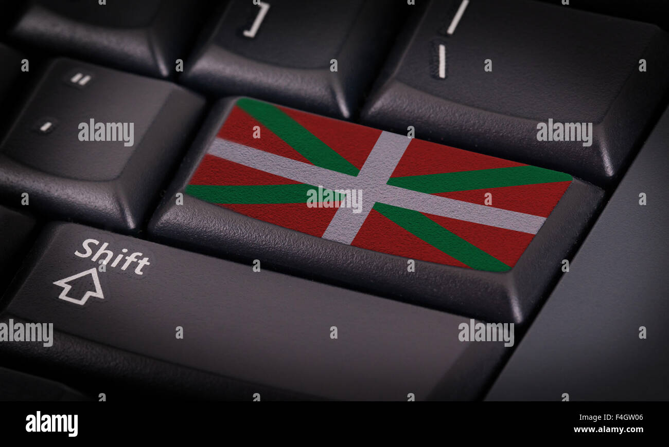 Flag on button keyboard, flag of Basque Country Stock Photo - Alamy
