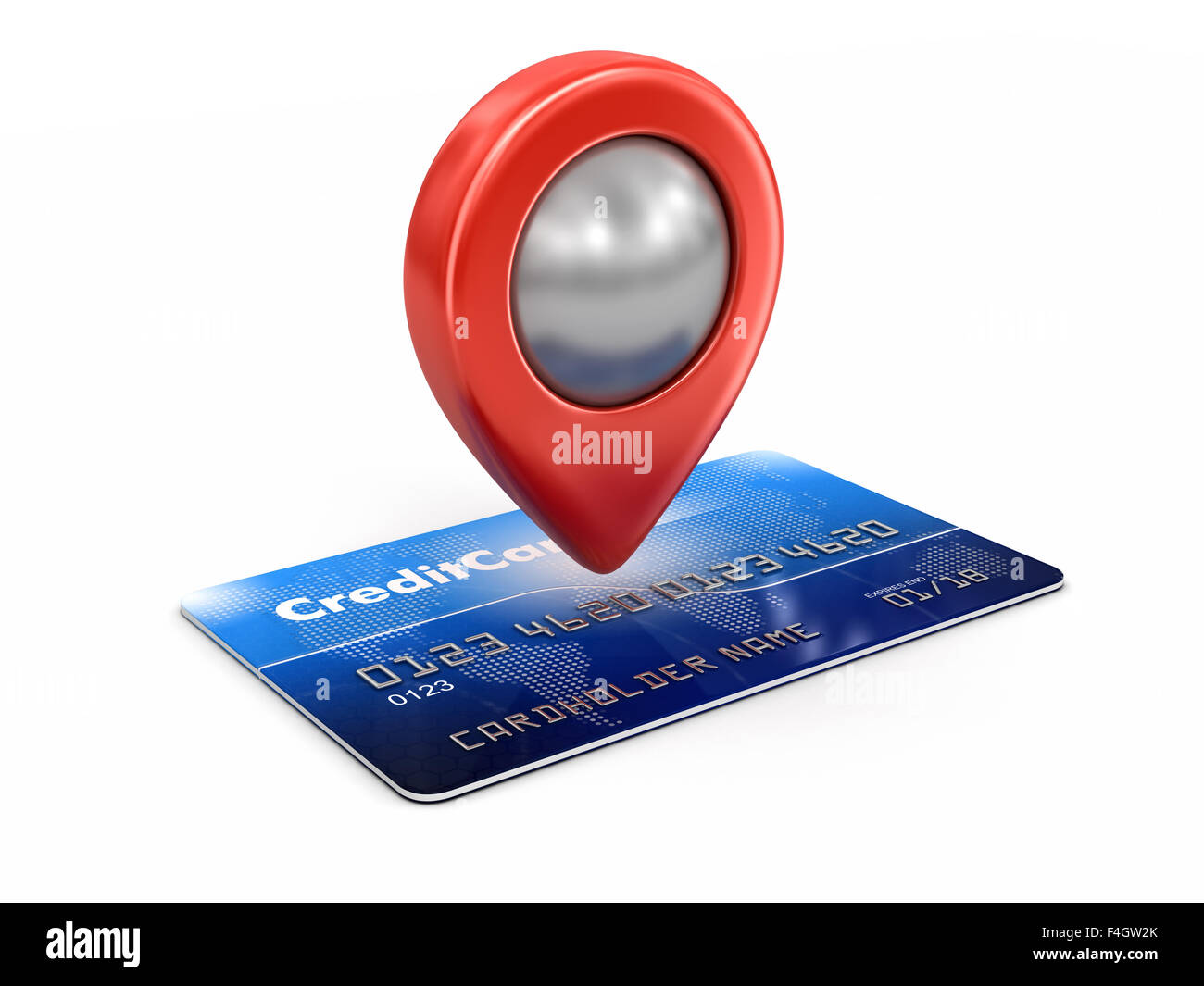 Credit Card and Pointer. Image with clipping path Stock Photo - Alamy