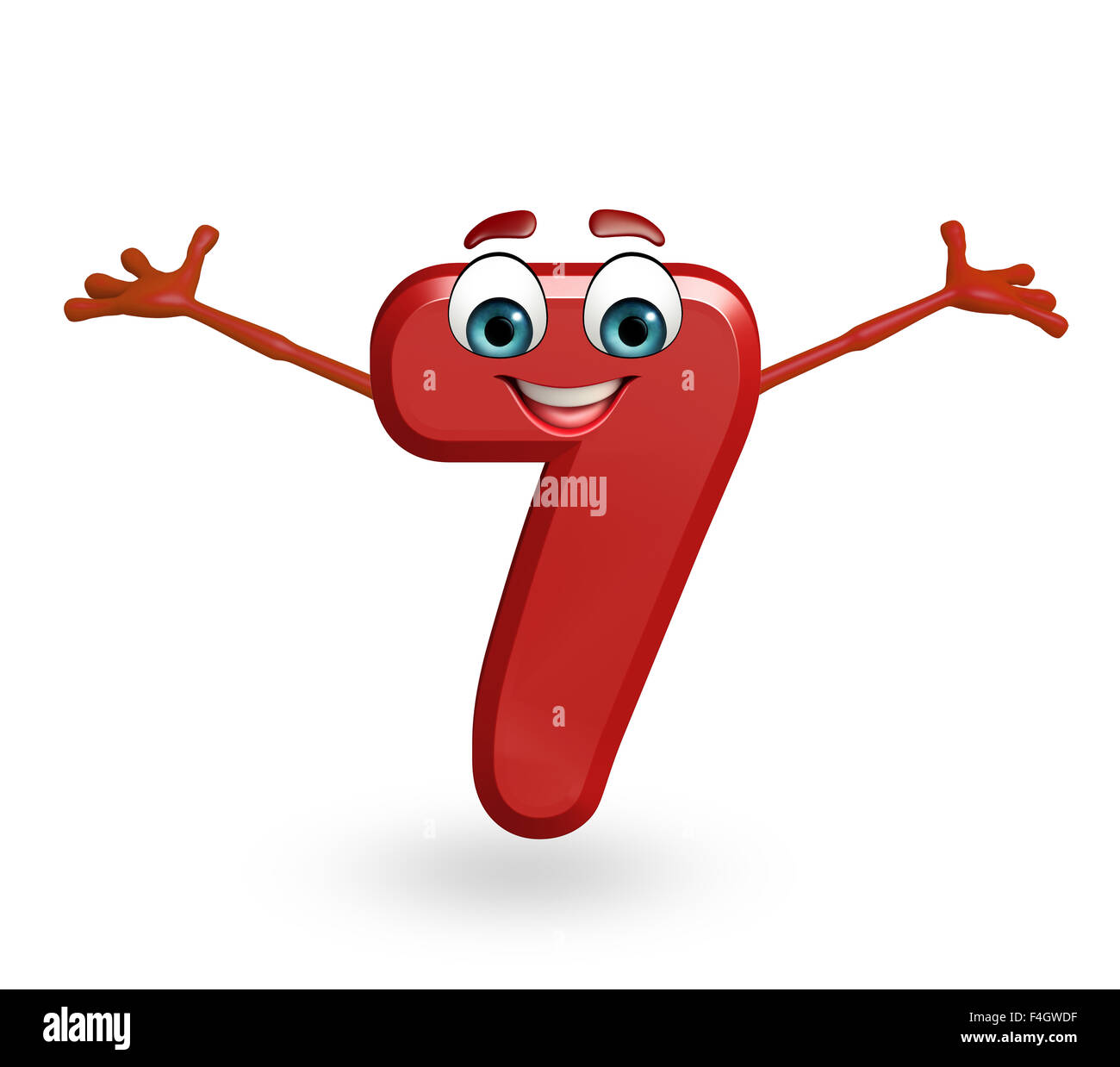 3d rendered illustration of cartoon character of seven digit Stock ...