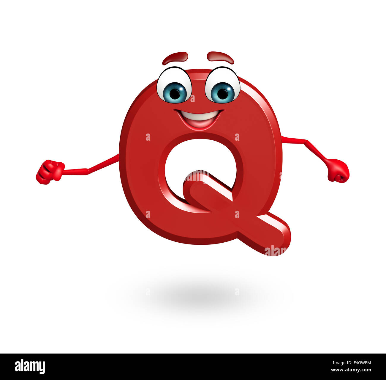 3d rendered illustration of alphabet Q Cartoon Character Stock Photo ...