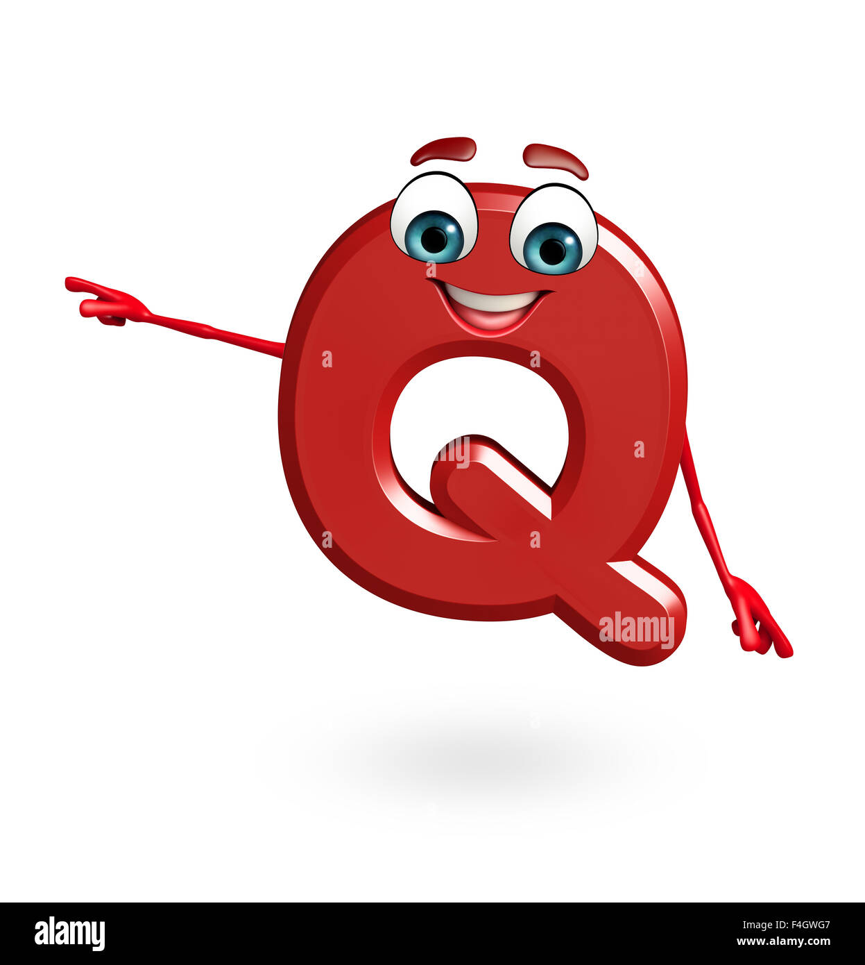 3d rendered illustration of alphabet Q Cartoon Character Stock Photo ...